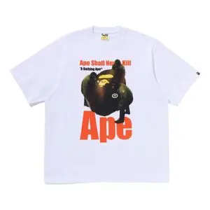 A BATHING APE Ape Head Photo Print Relaxed Fit T-shirt - White