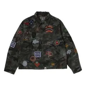 A BATHING APE Hybrid Camouflage Patch Jacket - Green