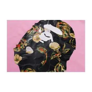 A BATHING APE Vacation Pattern Ape Head Relaxed Fit T-shirt - Pink