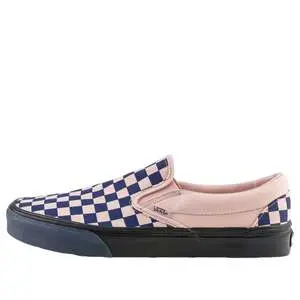 VANS Classic Slip-on Checked Sneakers - Navy/pink