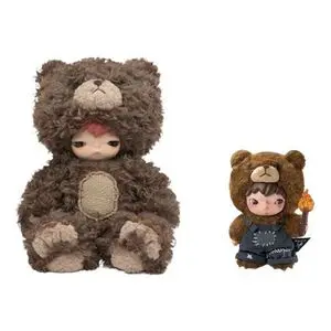 POP MART Hirono Living Wild Fight For Joy + Bear Plush Doll Set - Multi-color