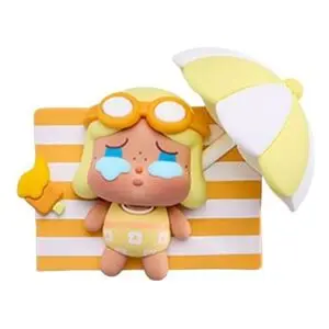 POP MART Pop Bean Island Vacation Series Fridge Magnet 'crybaby Sunbathing - Multi-color