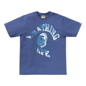 A BATHING APE Tie Dye Twist College T-shirt - Navy