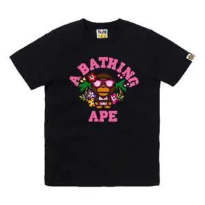 A BATHING APE Graphic Print T-shirt - Black