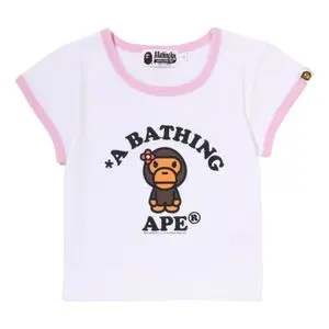 A BATHING APE Baby Lisa College Cropped T-shirt - White