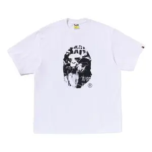 A BATHING APE Photo Print Ape Head Relaxed Fit T-shirt - White