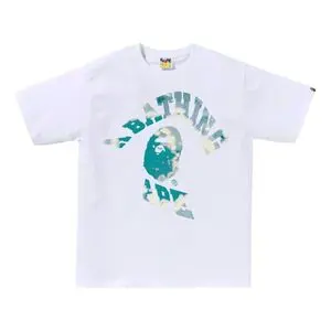 A BATHING APE Tie Dye Twist College T-shirt - White