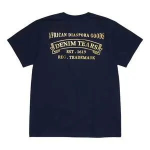 DENIM TEARS Adg Banner T-shirt - Navy