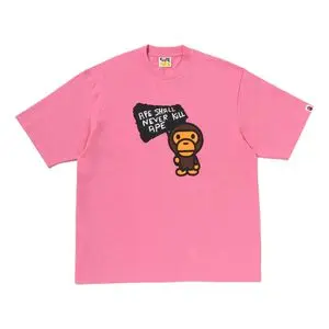 A BATHING APE Baby Milo Graphic Relaxed Fit T-shirt - Pink