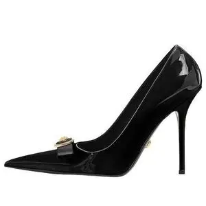 Versace Ribbon Patent Pumps 110 Mm - Black