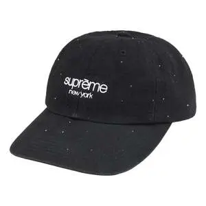 Supreme Sequin Denim Classic Logo 6-panel Cap