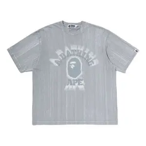 A BATHING APE Brush College Relaxed Fit T-shirt - Grey