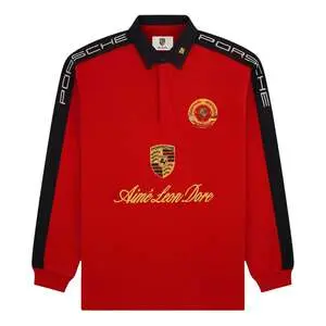 Aimé Leon Dore X Porsche Crest Rugby - Equestrian Red