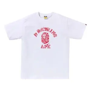 A BATHING APE Palm Resort Camo College T-shirt 'white Pink - White/pink