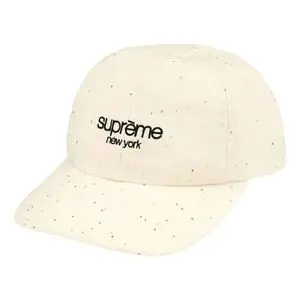 Supreme Ss26 Sequin Denim Classic Logo 6-panel Cap - Natural