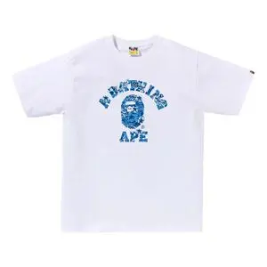 A BATHING APE Palm Resort Camo College T-shirt 'white Blue - White/blue