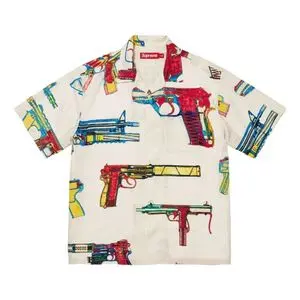 Supreme Ss26 Guns Silk S/s Shirt - White