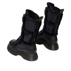 Dr. Martens Buzz Combat Boots With Fur Trim