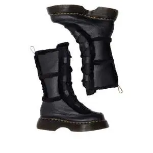 Dr. Martens Buzz Combat Boots With Fur Trim