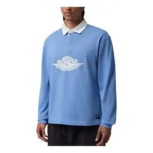 JORDAN Flight Essentials Rugby Long Sleeve Shirt - Blue/beyond Sail