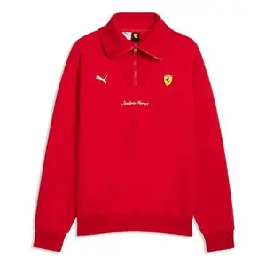PUMA X Scuderia Ferrari Half-zip Fleece Crew Sweatshirt - Rosso Corsa