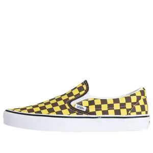 VANS Classic Slip-on Checkerboard Sneakers - Yellow