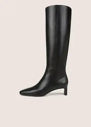 Vince Lilith Leather Wide-calf Knee Boot - Black