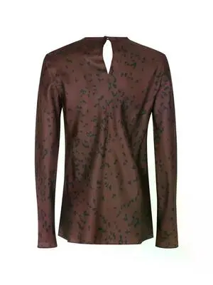 ALYSI Abstract-print Long-sleeve Blouse