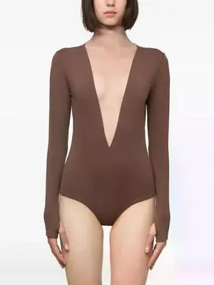 ATU BODY COUTURE Tulle-insert Long-sleeve Top - Brown