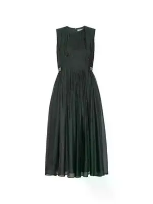 Max Mara Crystal-embellished Pleated Midi Dress - Green