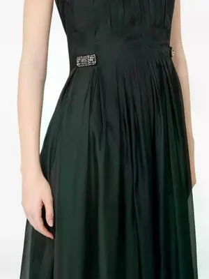Max Mara Embellished Pleated Midi Dress