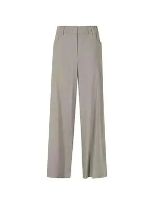ALYSI Wide-leg Elasticated-waist Trousers - Grey