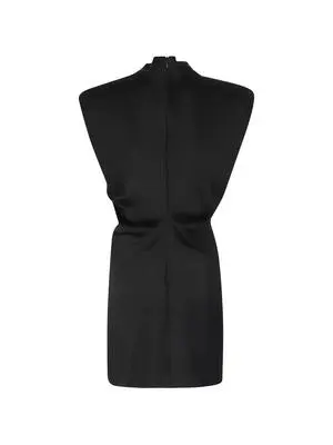 Federica Tosi Padded Shoulder Sleeveless Mini Dress - Black