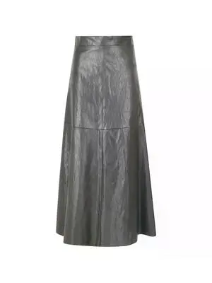 Federica Tosi Crinkled-effect A-line Midi Skirt - Grey