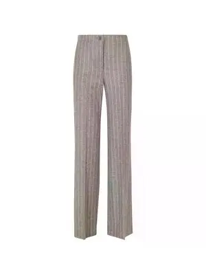 Seventy Pinstripe Pattern Straight-leg Trousers - Brown