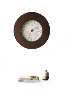 DOMENICONI Round-shape Wall Clock - Brown