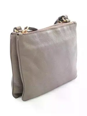 Prada 2000s Leather Shoulder Bag - Grey