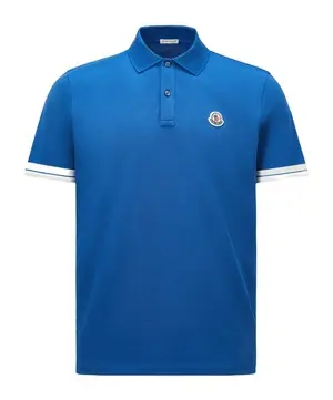 Moncler Logo Cotton Piquet Polo Shirt