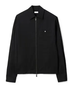 Burberry Zip Embroidered Nylon Overshirt - Black