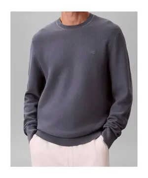Calvin Klein Waffle-knit Logo-embroidered Sweater