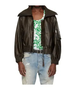 Andersson Bell Ma-1 Faux Leather Bomber Jacket