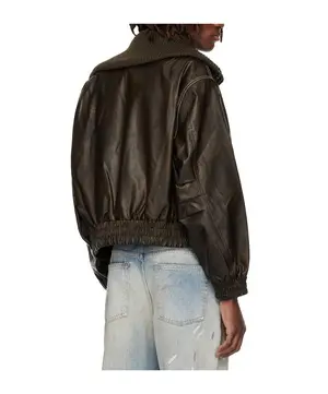 Andersson Bell Ma-1 Faux Leather Bomber Jacket