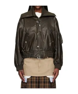 Andersson Bell Ma-1 Faux Leather Bomber Jacket