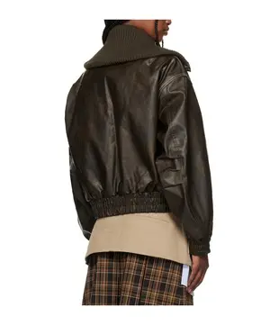 Andersson Bell Ma-1 Faux Leather Bomber Jacket
