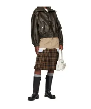 Andersson Bell Ma-1 Faux Leather Bomber Jacket