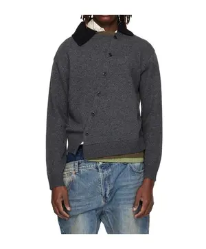 Andersson Bell Layered Collar Cardigan - Charcoal-grey