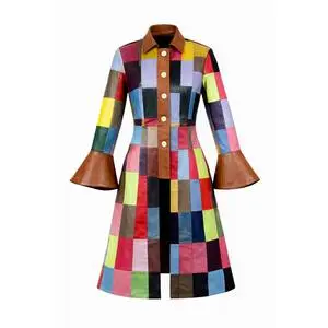 ZASTASTUDIO The Queen Of Hearts Italian Leather Trench Coat B - Black