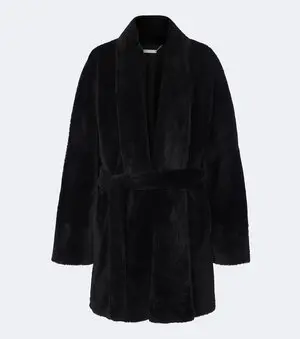 Nour Hammour Shearling Coat - Black