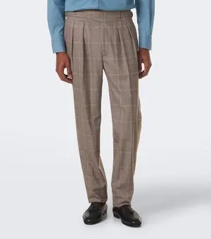 Rubinacci Checked Virgin Wool Straight Pants