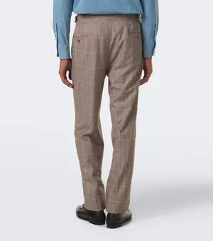 Rubinacci Checked Virgin Wool Straight Pants